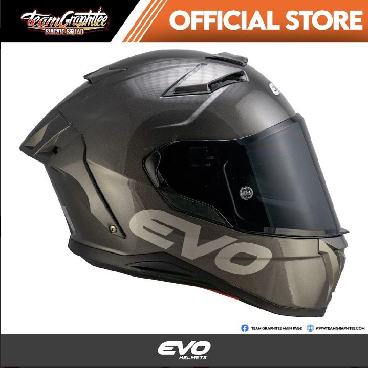 EVO XT 300 GLOSSY TITANIUM (SILVER IRIDIUM LENS) FULL FACE DUAL VISOR WITH FREE CLEAR LENS ...