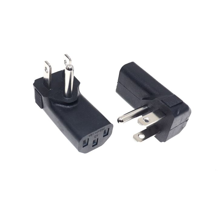IEC C13 Right Angle to US Nema 5-15P Plug Adapter American 3 Prong Plug ...