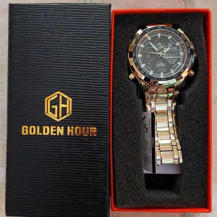Original Watch for Men GOLDEN HOUR GOLD Water Resistant Top Luxury ...