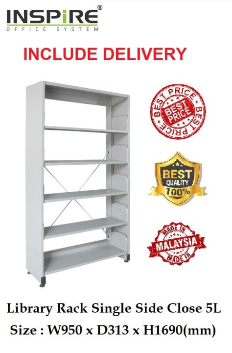 STEEL LIBRARY RACK SINGLE SIDE CLOSE 5L | Lazada