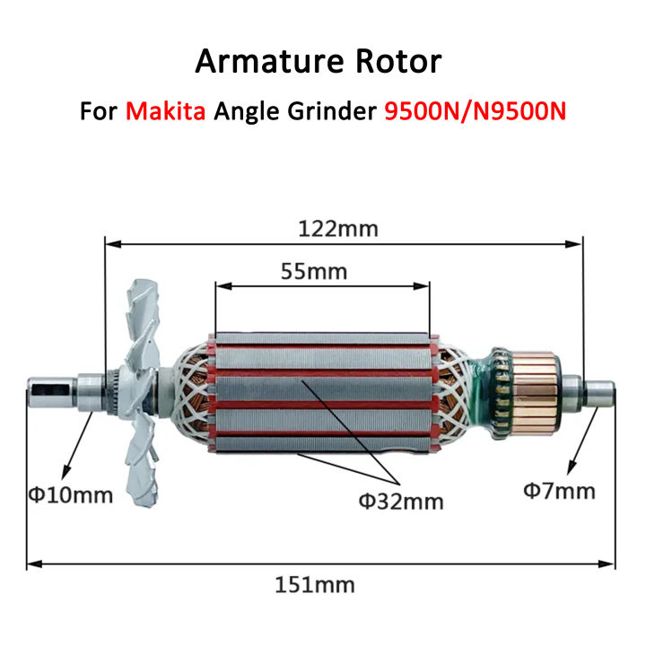 Original AC220V-240V Armature Rotor Anchor Replacement For Makita Angle ...