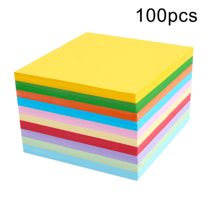 100Pcs Square Origami Paper Double Sided Coloured DIY Folded Papercraft ...
