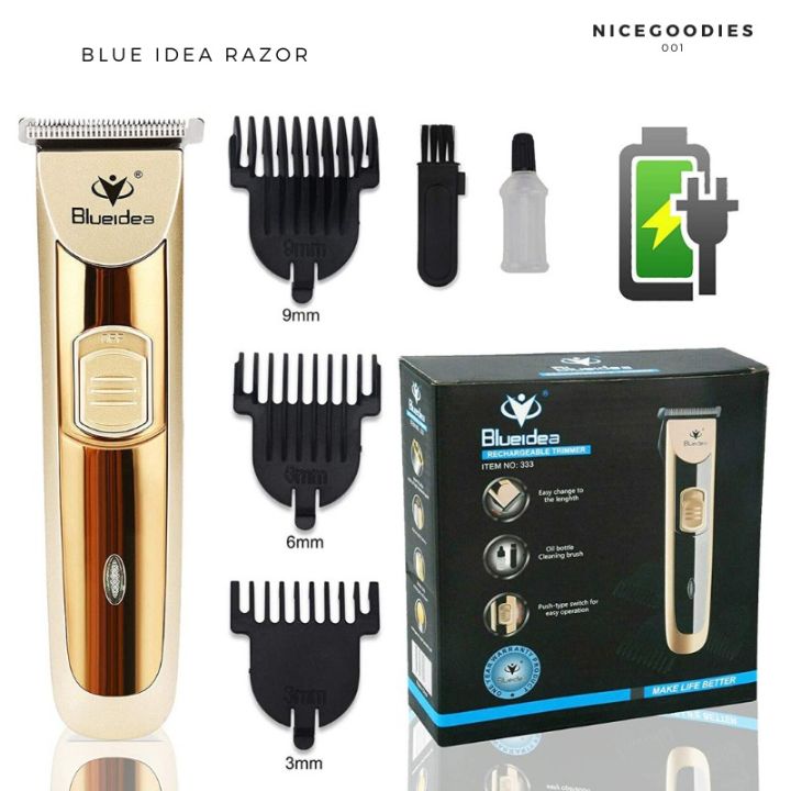 ORIGINAL New Wireless Rechargeable Hair Razor Trimmer Blue Idea, Hair ...