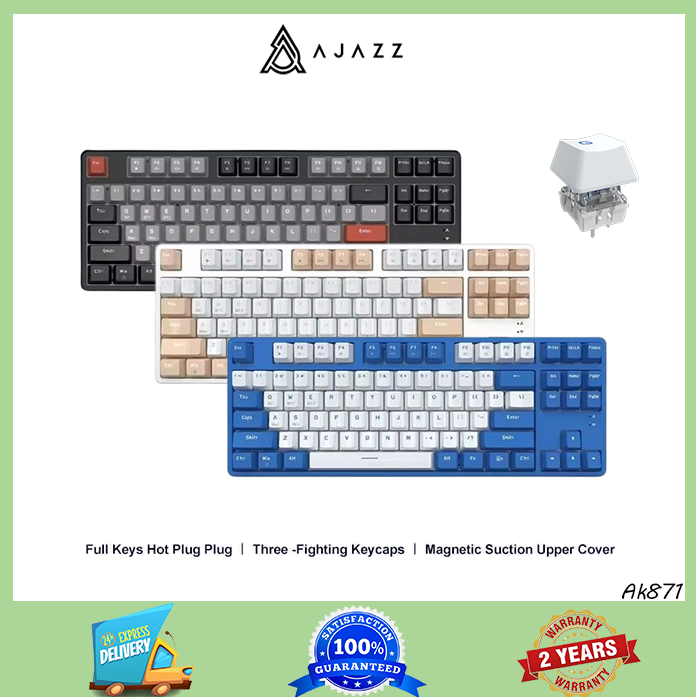 Ajazz AK871 2.4G Gaming Mechanical Wireless Keyboard 87 Key Bluetooth ...