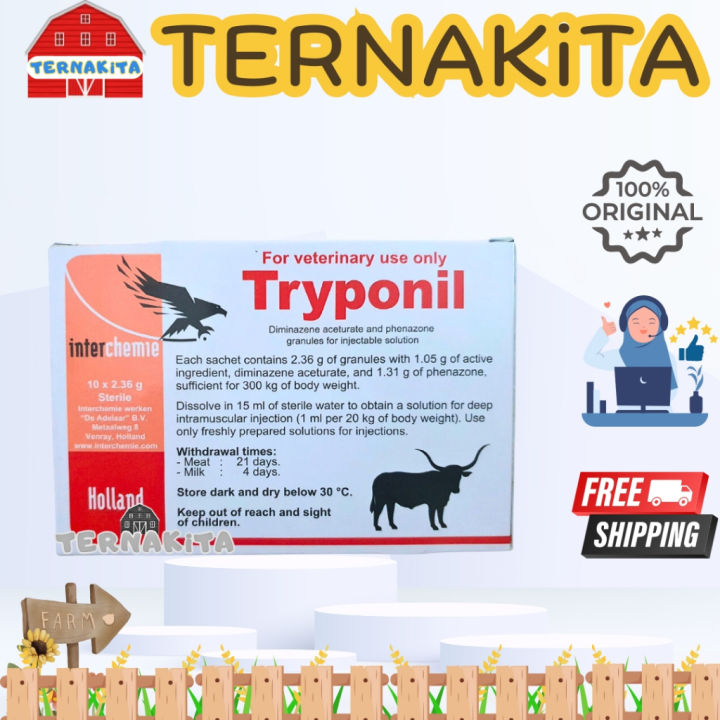 TRYPONIL 1 Sachet - Obat Surra Babesiosis Theileriosis Hewan Triponil ...
