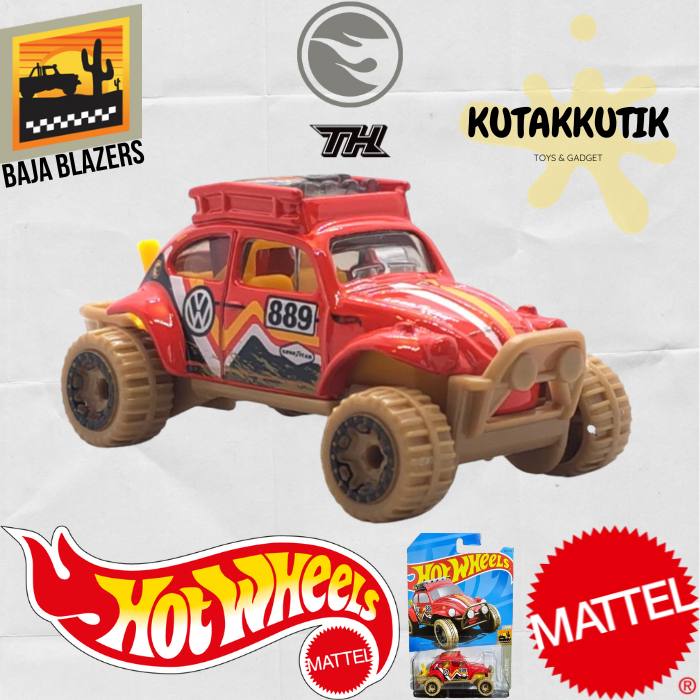 Hot Wheels Mobil Volkswagen Baja Bug Merah THR Treasure Hunt Regular Lot Q 2023 Baja Blazers ...
