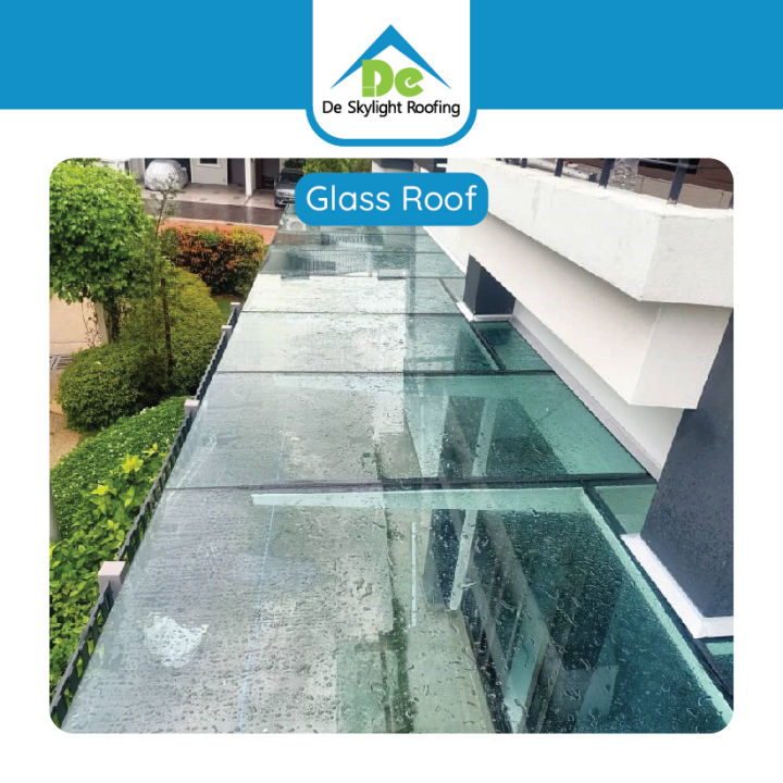 Glass Roof 12.38mm 80sf laminated glass complete with T-beam Mild Steel ...