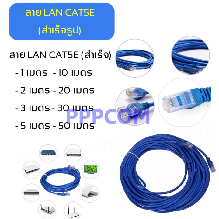 สาย LAN CAT5E สายแลนสำเร็จรูปพร้อมใช้งาน มีความยาว 1M/2M/3M/5M/10M/15M/20M/30M/50M | Lazada.co.th
