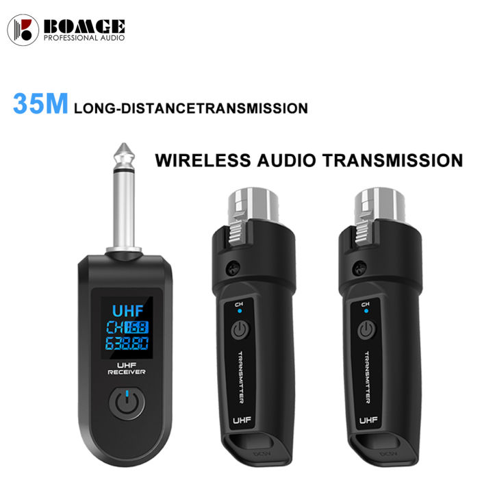 BOMGE-WTU03 Hệ thống micro không dây có bộ phát và bộ thu UHF 6,5 mm ...