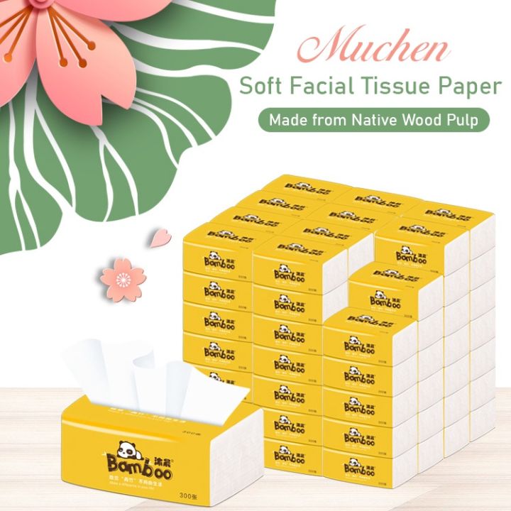 (300 Sheets/Pack) Bamboo Facial Tissues 4-Ply The Naturally Soft Choice ...