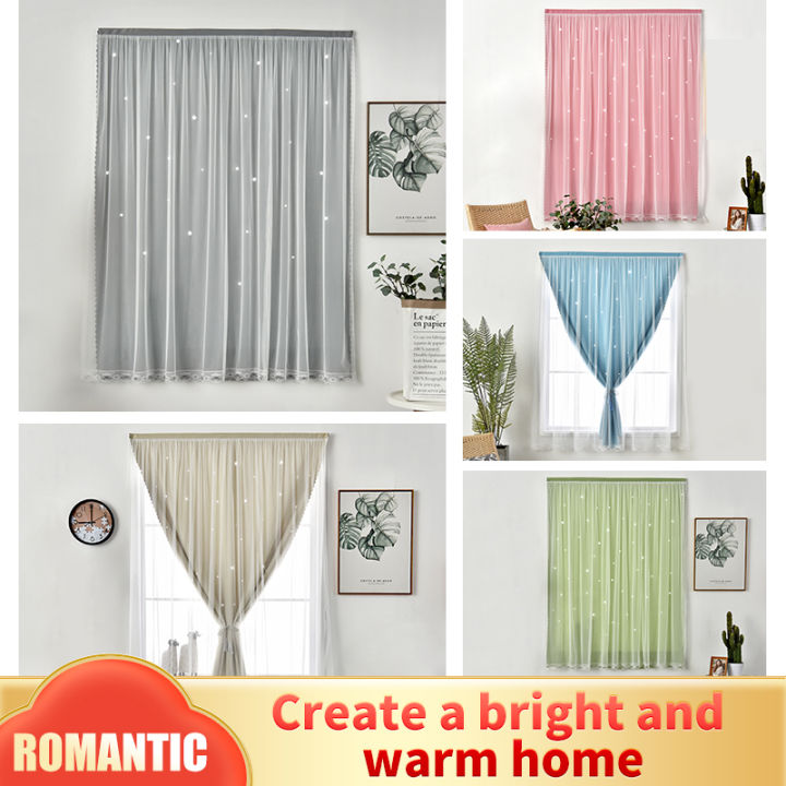 Full Shade Curtain Velcro Simple Punch-Free Installation Bedroom ...