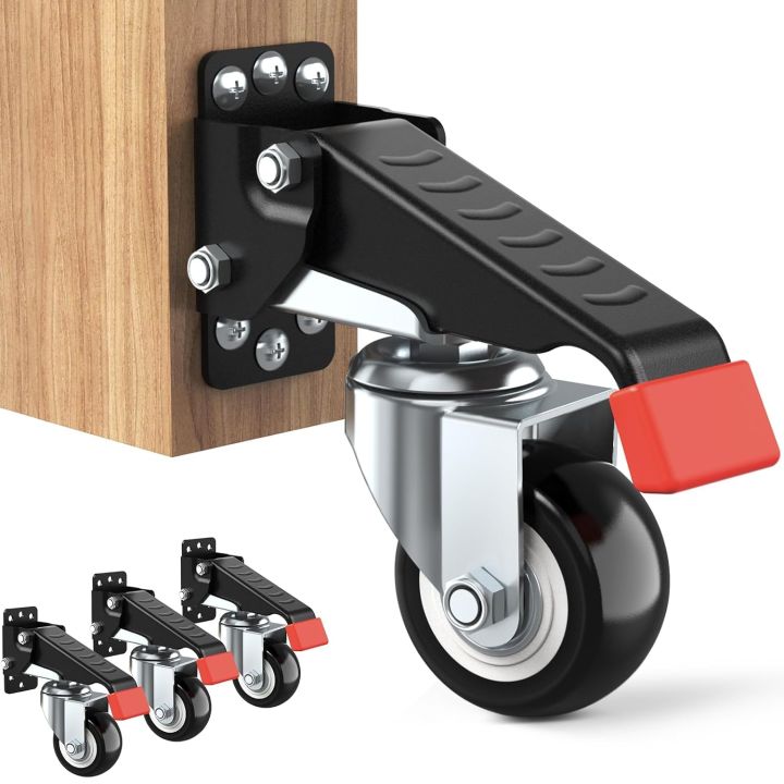 SPACEKEEPER Workbench Casters kit 660 Lbs - Retractable Casters Heavy ...