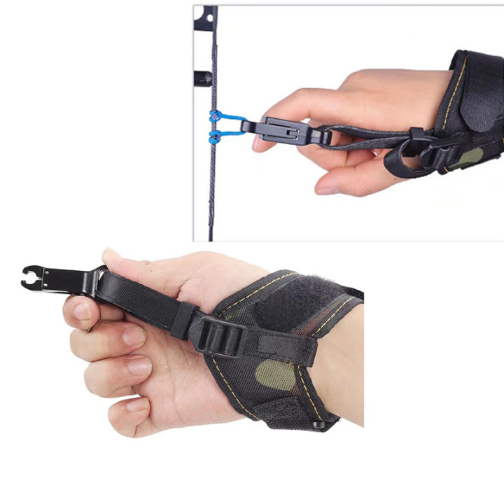 Bow and Arrow Release Aid Compound Bow Trigger Caliper Strap Wrist Band ...