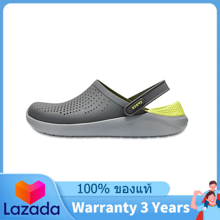 ของแท้พิเศษ Crocs LiteRide Clog 'Grey Light Green' Shoes Non - Slip ...