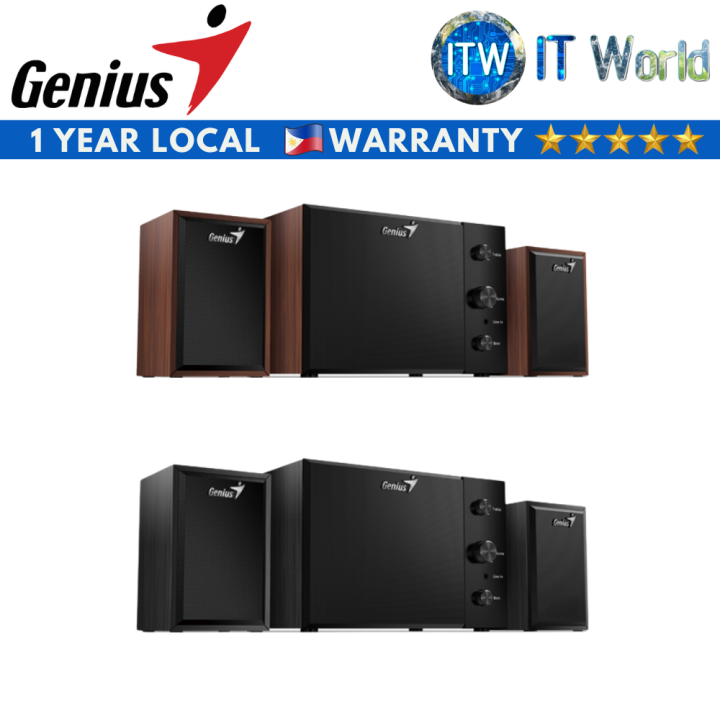 Genius SW-2.1 350 Hi-Fi Speaker with Subwoofer (Wood, Black) | Lazada PH