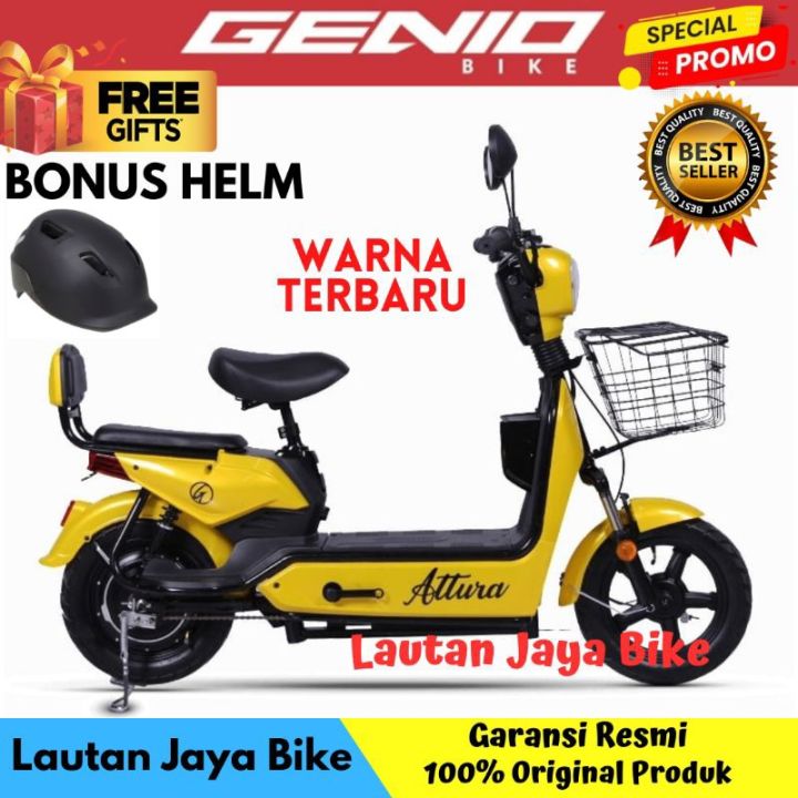 SEPEDA MOTOR LISTRIK GENIO ATTURA SEPEDA MOPED | Lazada Indonesia