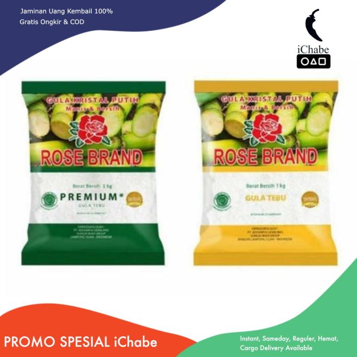 (Bisa COD NEW) DS Gula Pasir Premium & Gula Tebu RoseBrand 1KG Food ...
