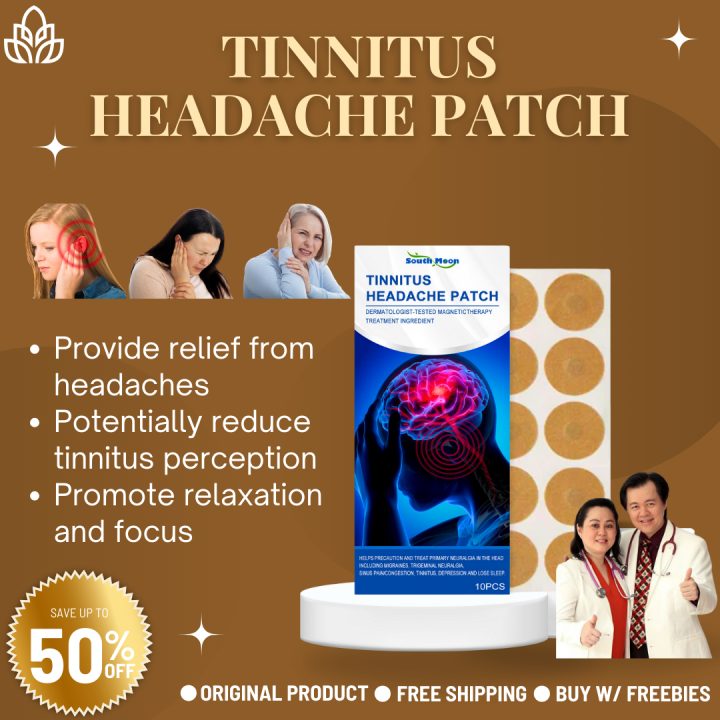 Original Tinnitus Headache Patch Relief for Ear Ringing, Prevent Hearing Loss, Anti Dizziness ...