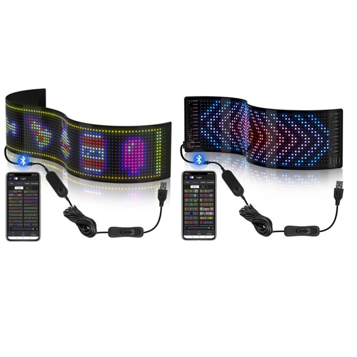 LED Matrix Pixel Panel Bluetooth APP USB 5V Flexible Addressable RGB ...