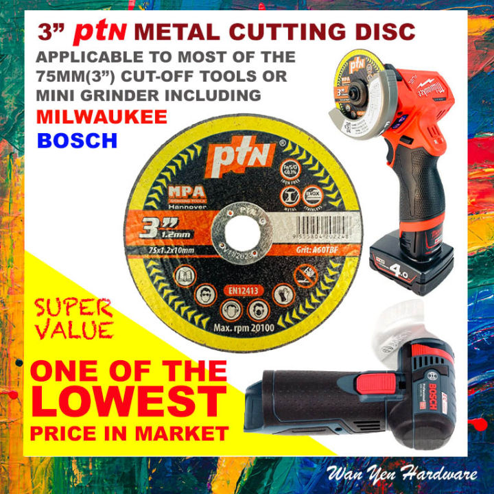 3" PTN Metal Cutting Dics / Metal Cutting Wheel for Milwaukee M12 FCOT ...