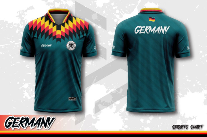 เสื้อพิมพ์ลาย ยอดฮิต ลาย เยอรมัน ย้อนยุค สีเขียว Germany | Lazada.co.th