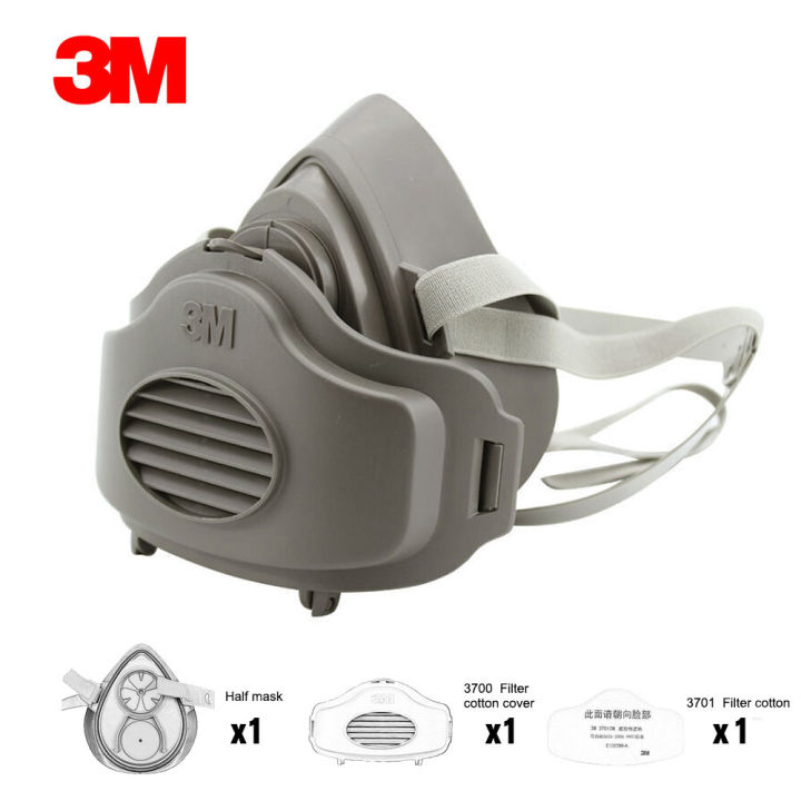 【Philippine Stock】3M 3200 3 in 1 Gas Masks 20pcs 3701CN Filter Cotton ...
