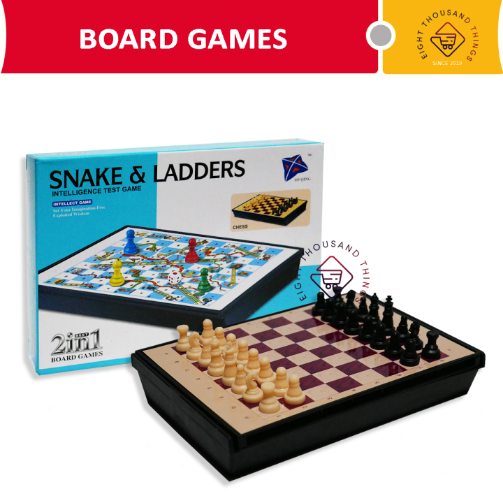 2 in 1 Snake & Ladders and Magnetic Travel Chess Board Game Set | Lazada PH