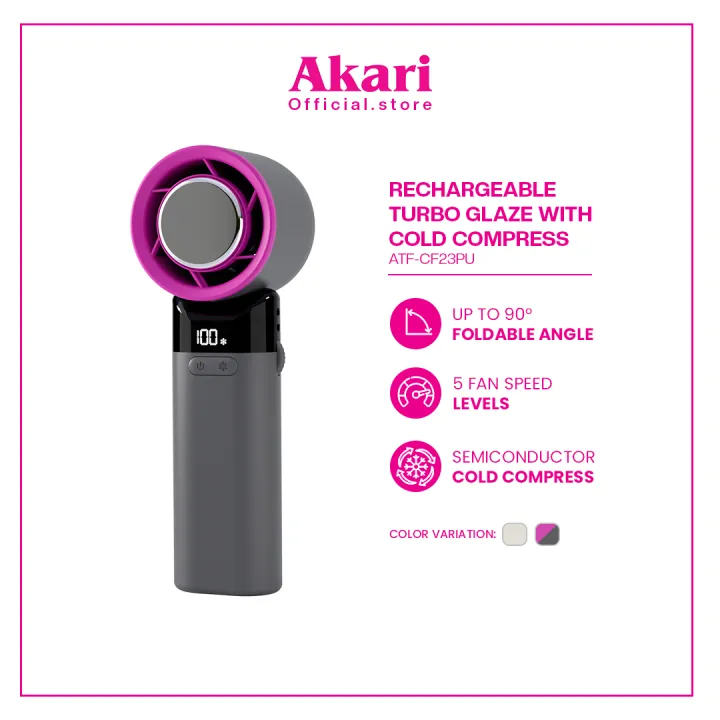 Akari Rechargeable Turbo Glaze Handy Fan with Cold Compress (ATF-CF23 ...