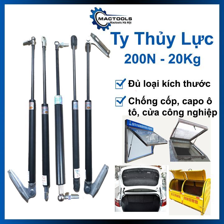Ty thủy lực 200N - 20kg, ben hơi hỗ trợ mở nắp capo, cốp ô tô, tay cửa ...
