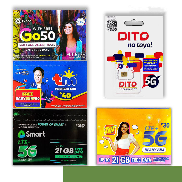 Smart 5G TNT 5G TM 5G Globe 5G Dito 5G Upgrade Sim Card | Lazada PH