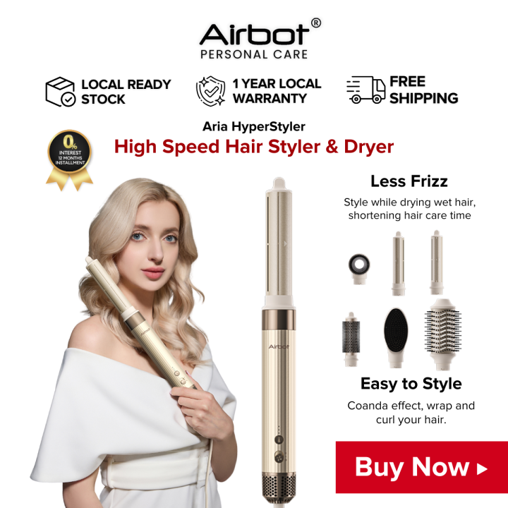 Airbot Aria HyperStyler, High Speed Hair Dryer & Multi Hair Styler Hair ...