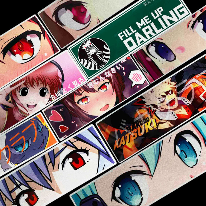 JDM Reflective Girl Anime Heart Eyes Waifu Ecchi Car Body Styling Auto ...