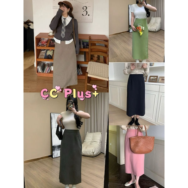 CC Plus+(820)กระโปรงยาวผ้าโพลี มีซับใน ดีเทลซิปหลัง แหวกหลัง ทรงสวย ...
