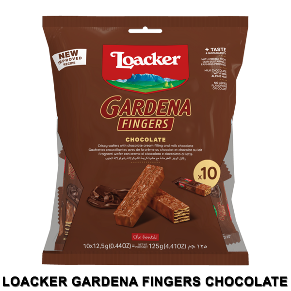 Loacker Gardena Fingers Chocolate (12.5g x 10s) | Mini Size Wafers | Lazada