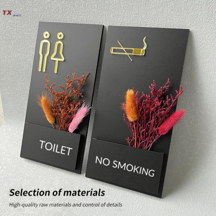 【TX】 Creative Floral No Smoking Sign - Restroom Identification Sign ...