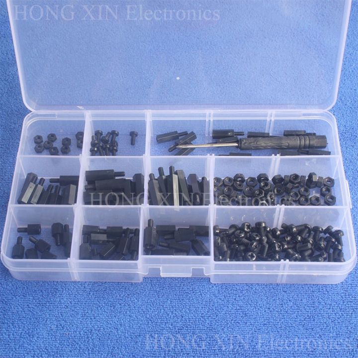 (โลหะ Adaa) สเปซเซอร์ Standoffs น็อตข้อต่อไนล่อน M2.5 M3นานาชนิด210ชิ้น ...