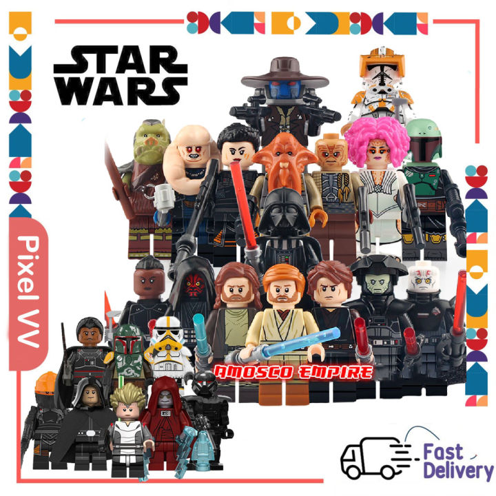 Stars Wars Series Minifigures Building Blocks Luke Vader Obi-Wan Kenobi ...
