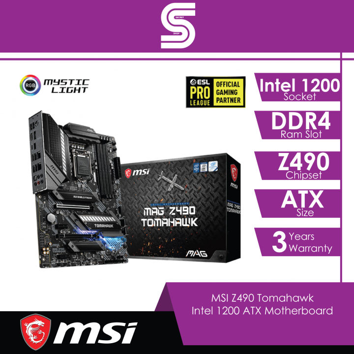 MSI Z490 Tomahawk - Intel 1200 ATX Motherboard | Lazada