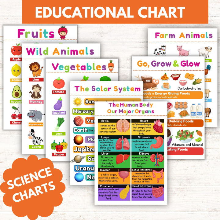 COD A4 SIZE WALL CHARTS (SCIENCE) 250 MICRON THICK Full Colored | Lazada PH