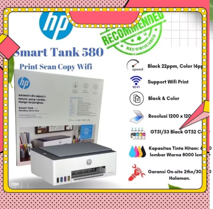 Printer HP Smart Tank 580 All in One Wifi | Lazada Indonesia