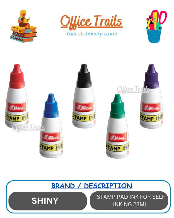 Shiny Refill Ink for Self-Inking Stamps 28ml STAMP PAD INK BLACK/BLUE ... Shiny Refill Ink for Self-Inking Stamps 28ml STAMP PAD INK BLACK/BLUE ...