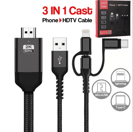 Cáp chuyển hình ảnh từ điện thoại lên tivi. Cáp HDMI 2K Từ Điện Thoại ...