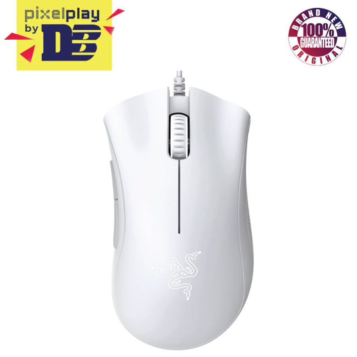 Razer Deathadder Essential Ergonomic Wired Gaming Mouse (White) | Lazada PH