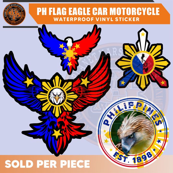 PH EAGLE FLAG WATERPROOF VINYL STICKER FOR CAR MOTORCYCLE HELMET AND ...