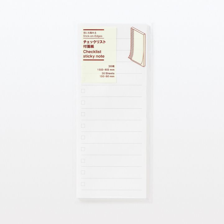 MUJI Stick-on-Edges Checklist Sticky Note | Lazada