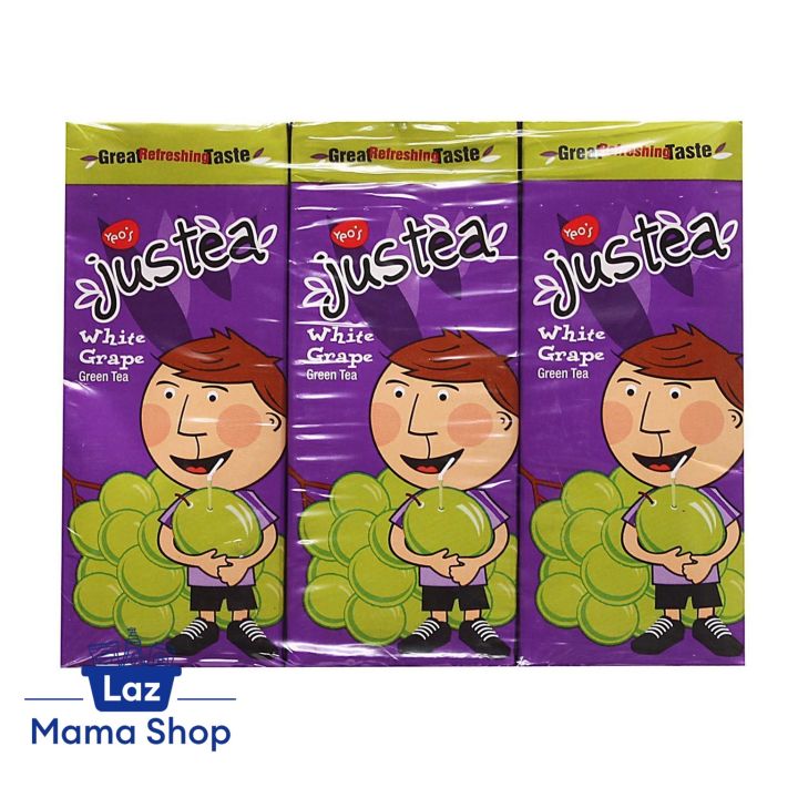 Yeo's Justea White Grape Green Tea Packet Drink 250ML (Pack Of 6) (Laz ...