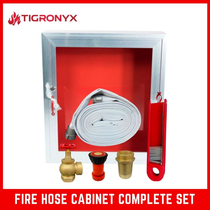 Fire Hose Cabinet Complete Set 50ft Single Jacket - Polycarbonate Fog ...