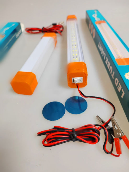 BHT LED 12V ชุดหลอดไฟ พร้อมสาย ปากคีบแบต มีสวิตช์เปิดปิด LED T5/T8 12V DC 15W 35CM/20W 50CM .สาย ...