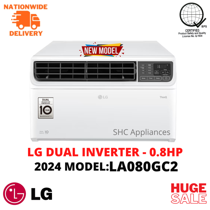 LG 0.8HP LA080GC2 DUAL INVERTER WINDOW TYPE AIRCON (Nationwide delivery ...