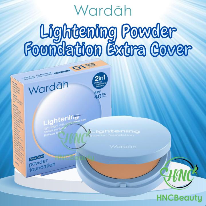 WARDAH Lightening Powder Foundation Extra Cover 10gr Full / Refill ...